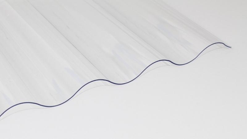 Polycarbonat Wellplatte Sinus 76/18 1,3 mm stark, klar - M&M - Lichtplatten